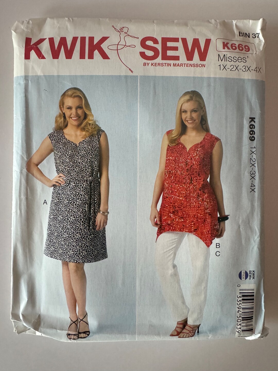 Kwik Sew K669 / K4115 Sewing Pattern, Women's Dress, Belt, Tunic and ...