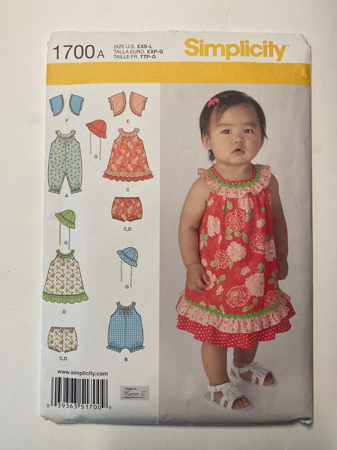 Simplicity Sewing Pattern 1700 Babies' Dress and Separates Sizes: XXS-L ...