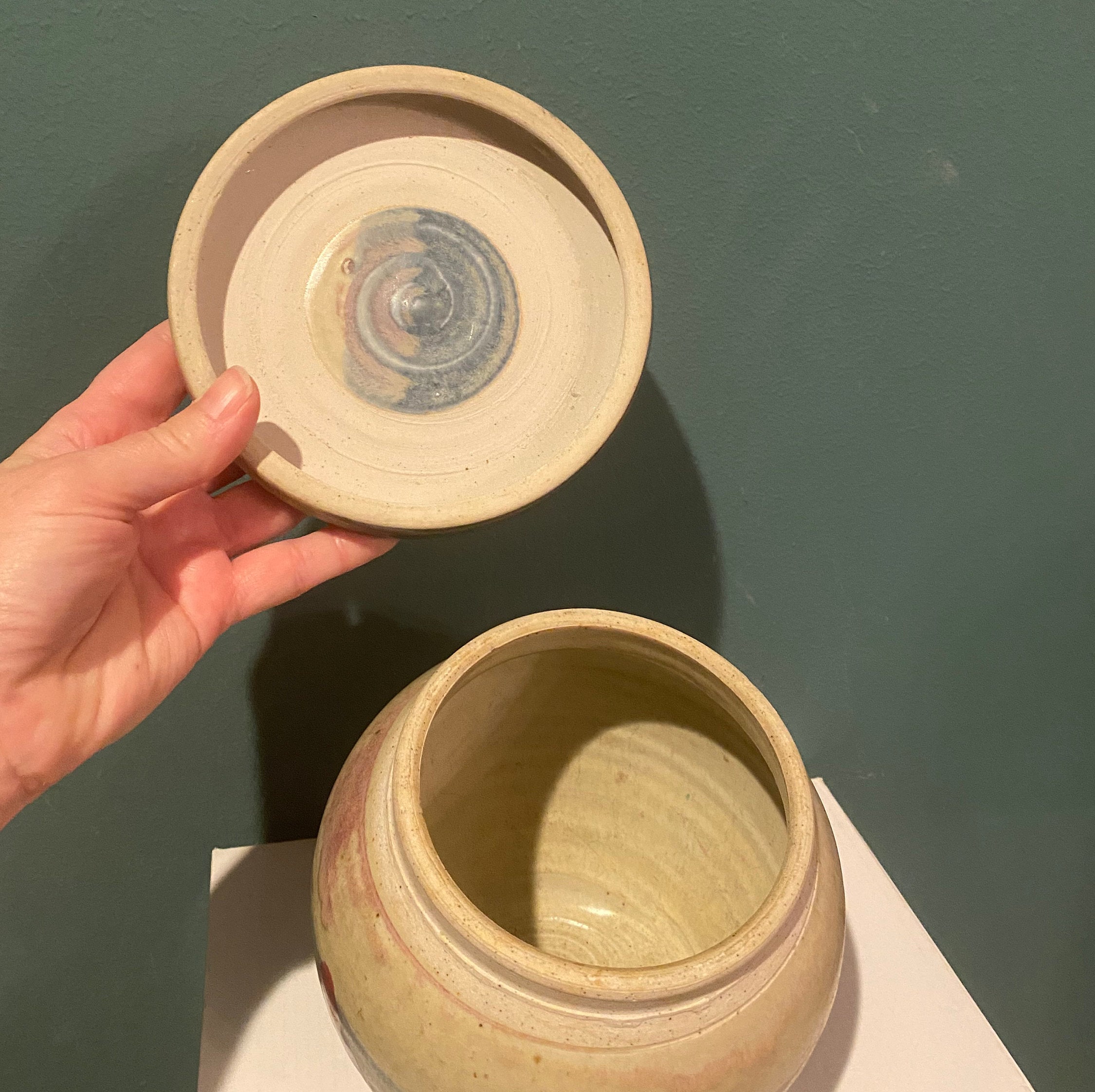 Studio Art Pottery Canister Jar Tilt Slant Lidded Signed Hand - Etsy