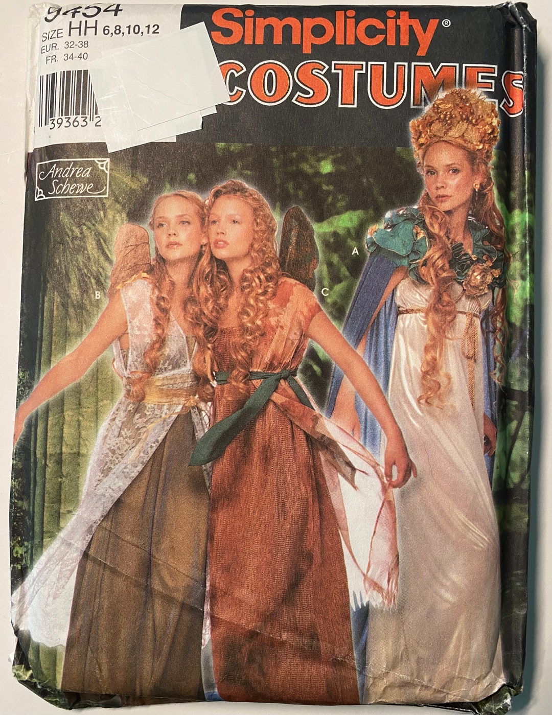 Simplicity 9454 Andrea Schewe Fairy Costume Sewing Pattern Size 6-12 ...