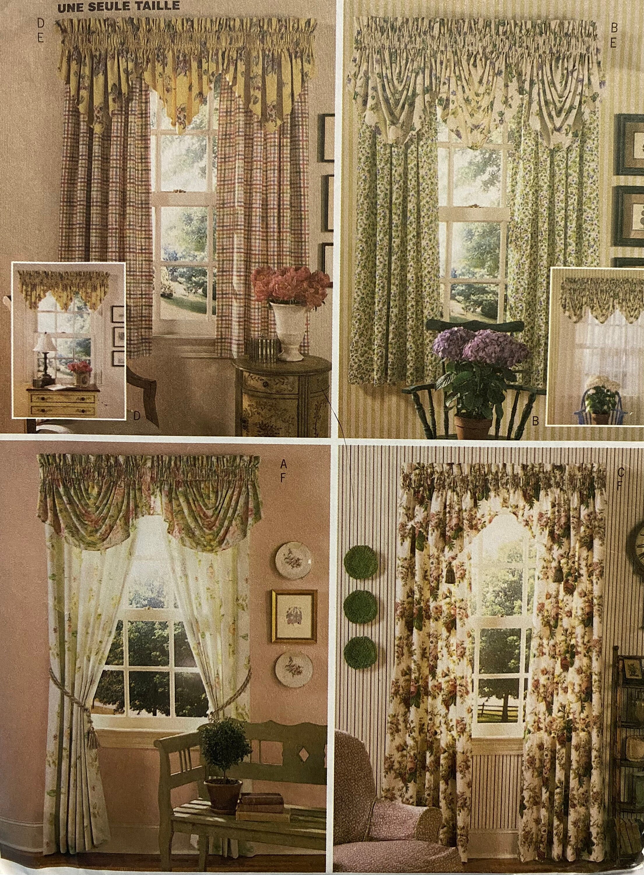 Butterick 3323 Waverly Home Sewing Pattern Decor Drapes Valances 4 ...