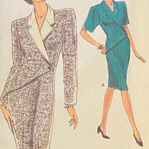 Vintage Vogue 7855 Misses' Sewing Pattern, Dress With Notched Collar ...