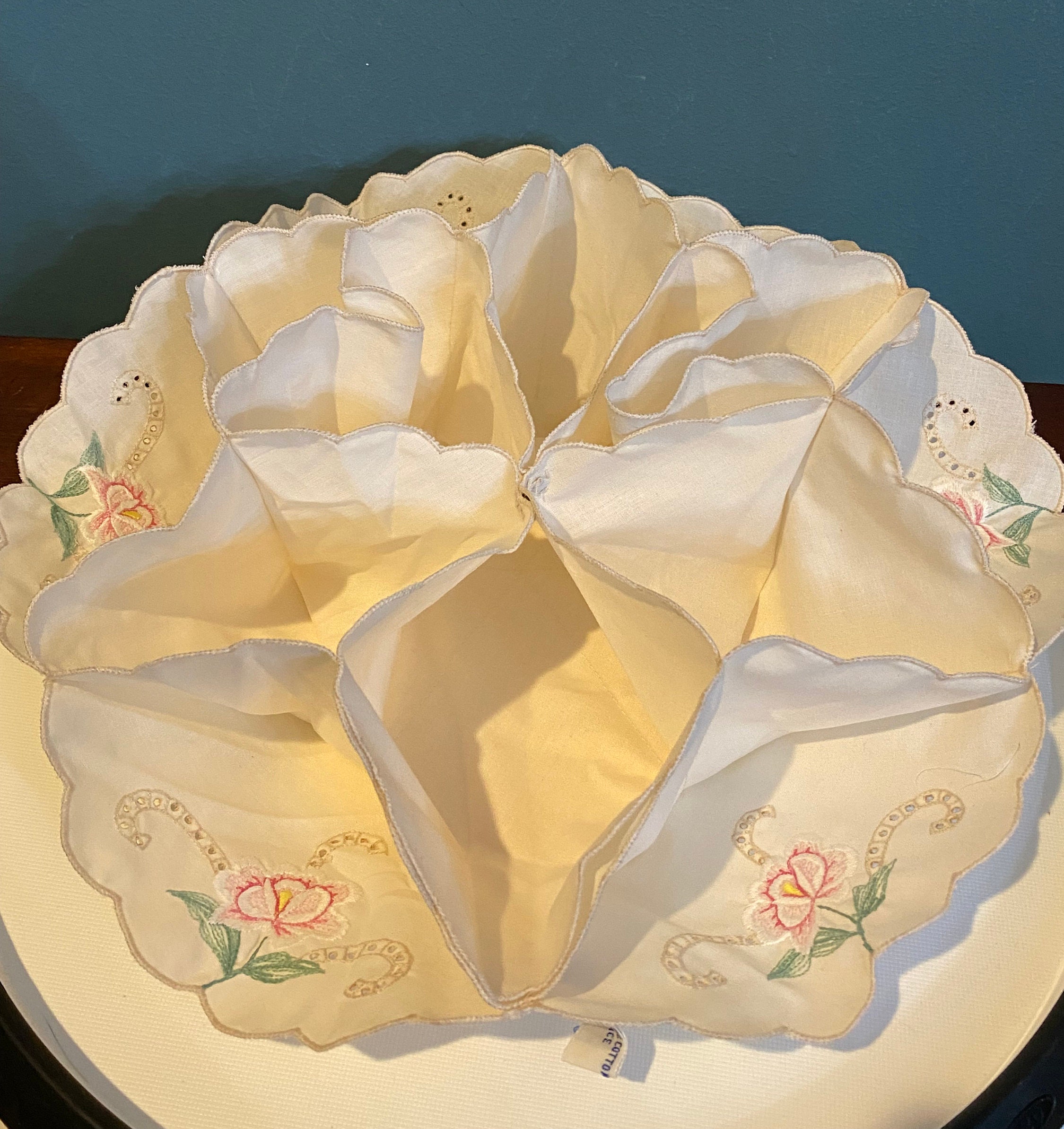 Vintage Bread Basket Liner / Bun Warmer / Roll Cozy, Cotton Poly Blend ...