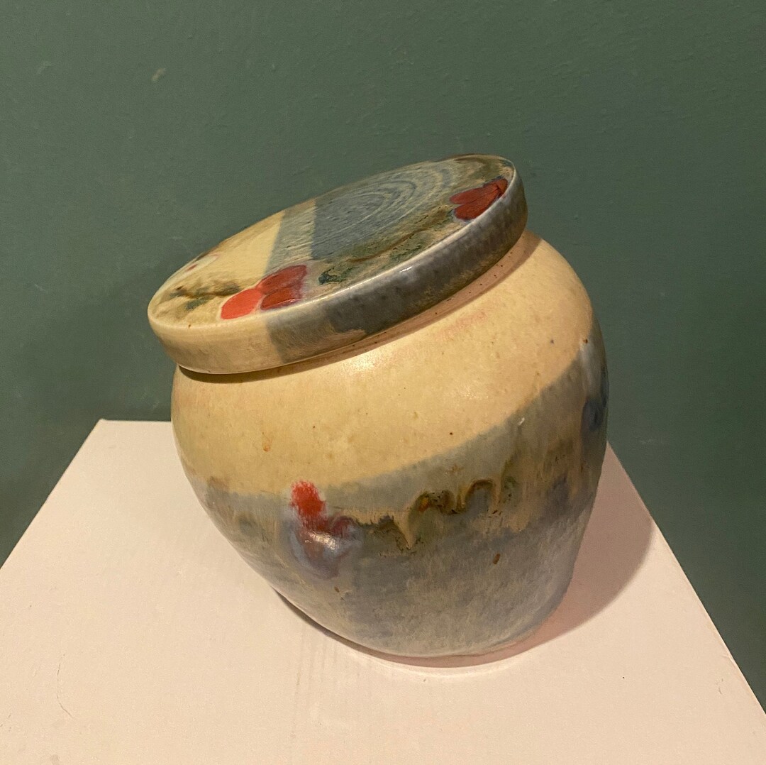 Studio Art Pottery Canister Jar Tilt Slant Lidded Signed Hand Thrown - Etsy