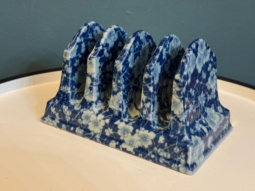 Vintage Flow Blue IRONSTONE China Toast Holder Rack / Letter / Napkin ...
