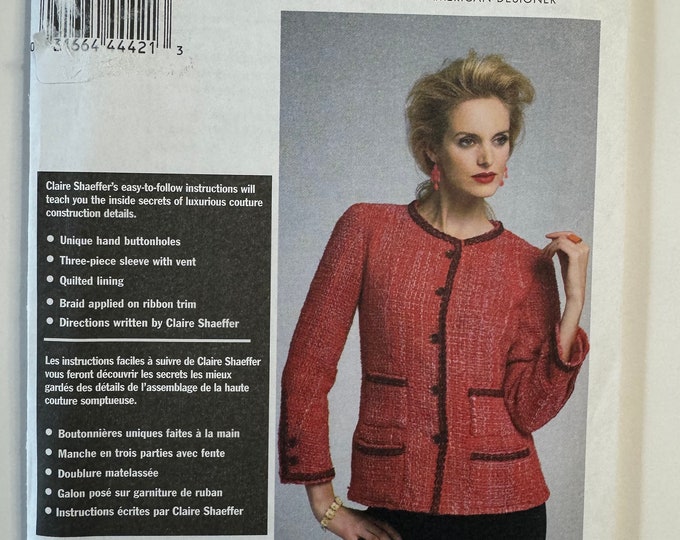 Vogue V8804 Claire Shaeffer Custom Couture Style Jacket Sewing Pattern ...