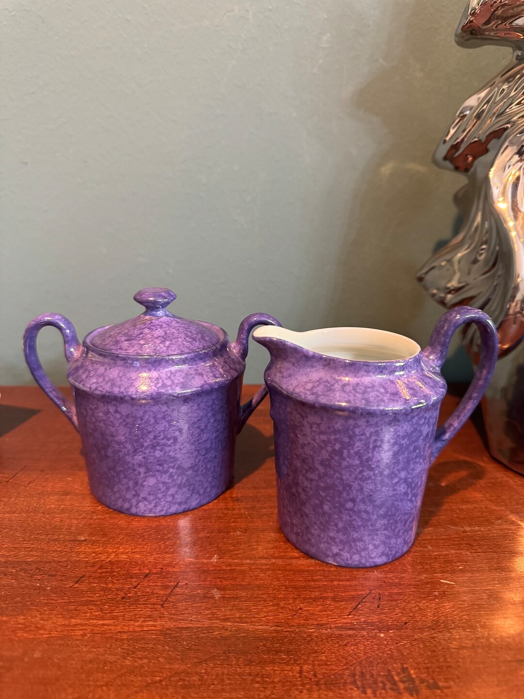 HTF Vintage Laure Japy Sugar & Creamer Limoges France READ Lid Cracked ...