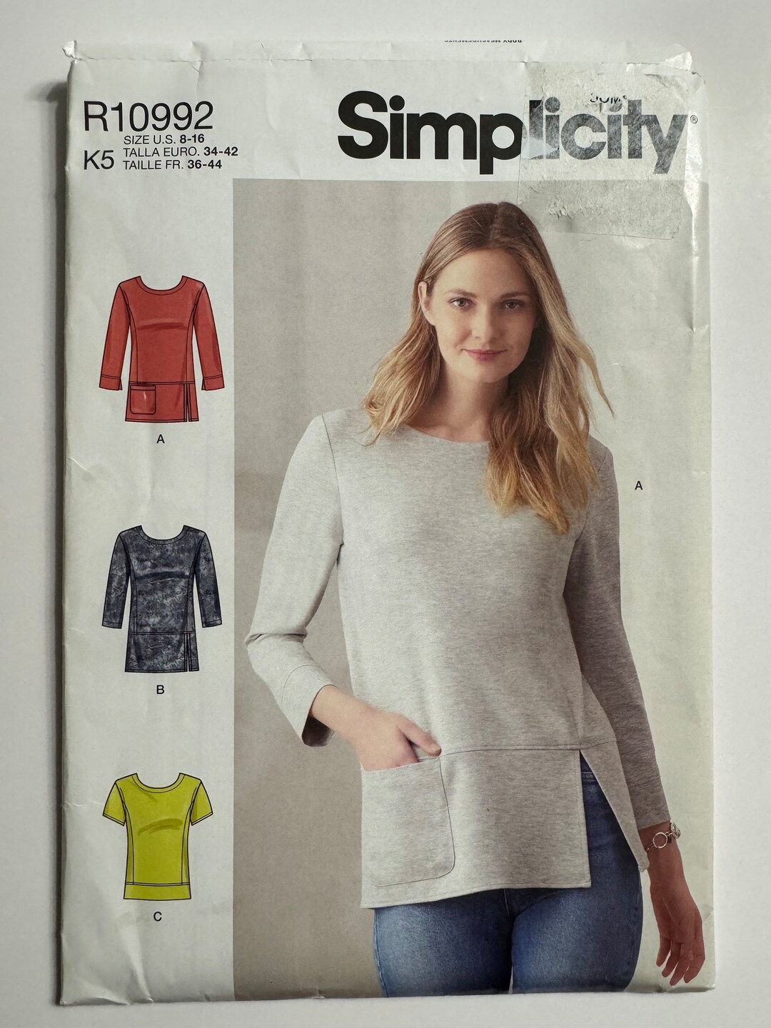 Simplicity Sewing Pattern 9275 10992 Misses Rounded Neckline Knit Top ...