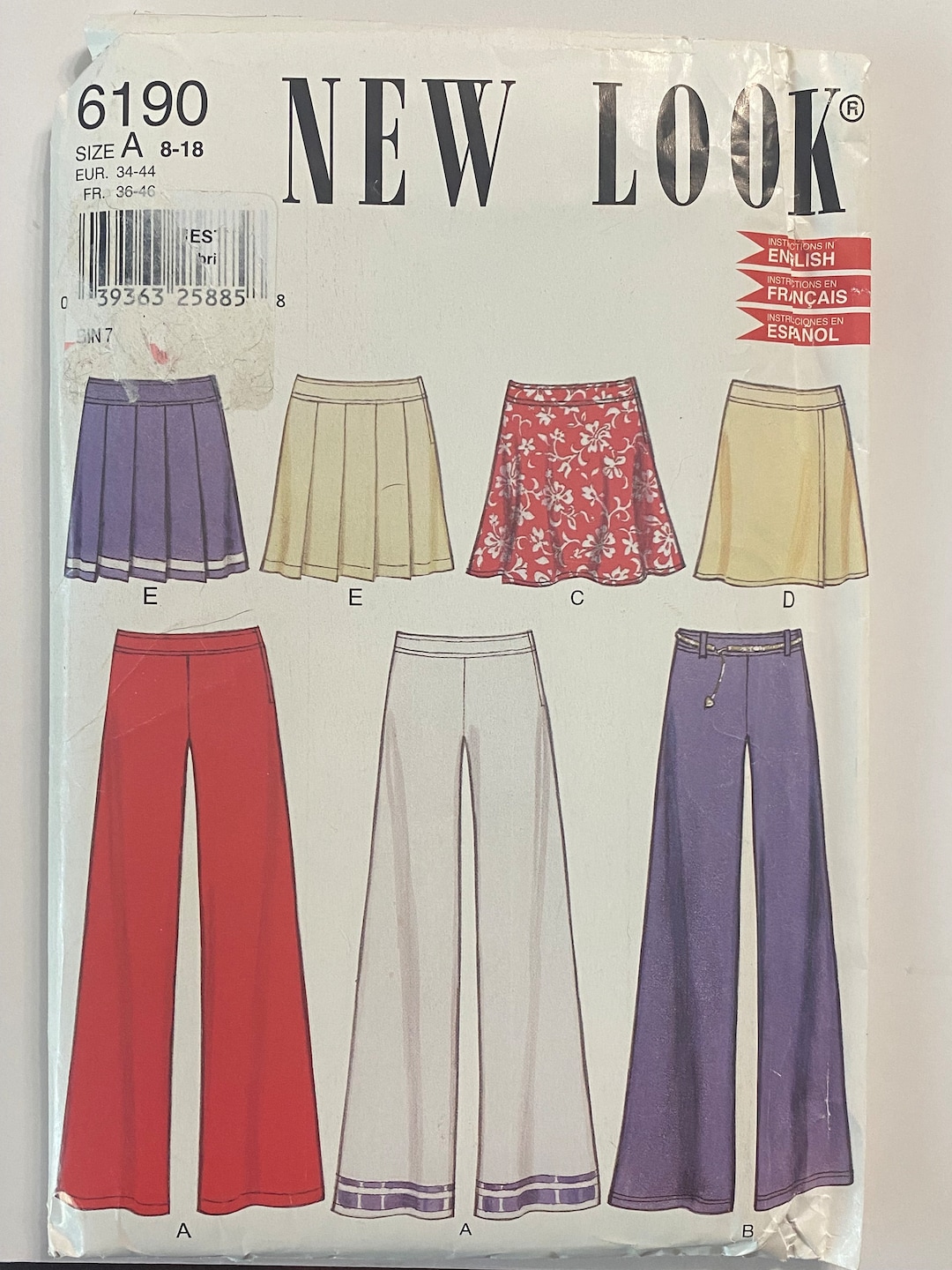 New Look 6190 Misses' Skirt, Pants Sewing Pattern, Size 8-18, New and ...