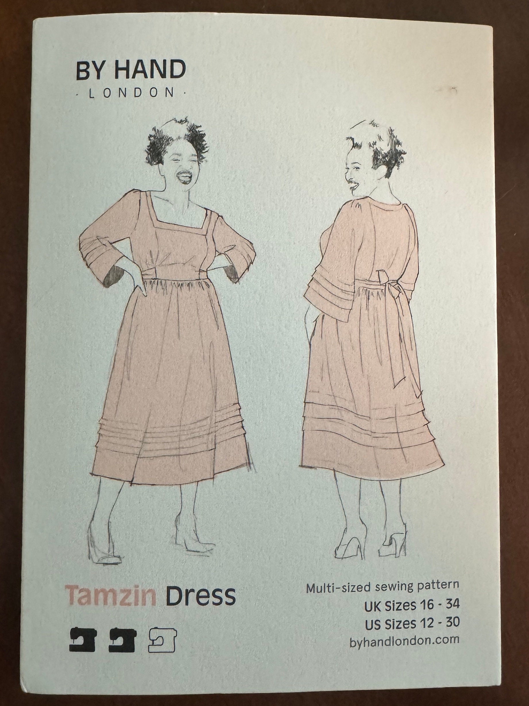 By Hand London Sewing Pattern Tamzin Dress Sewing Pattern Sizes 12-30 ...