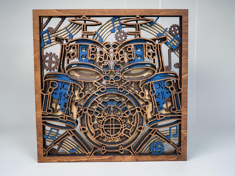 Multi-layer 3D Drum Kit Wall Art – Handcrafted Wooden Drum Set Decor - Etsy