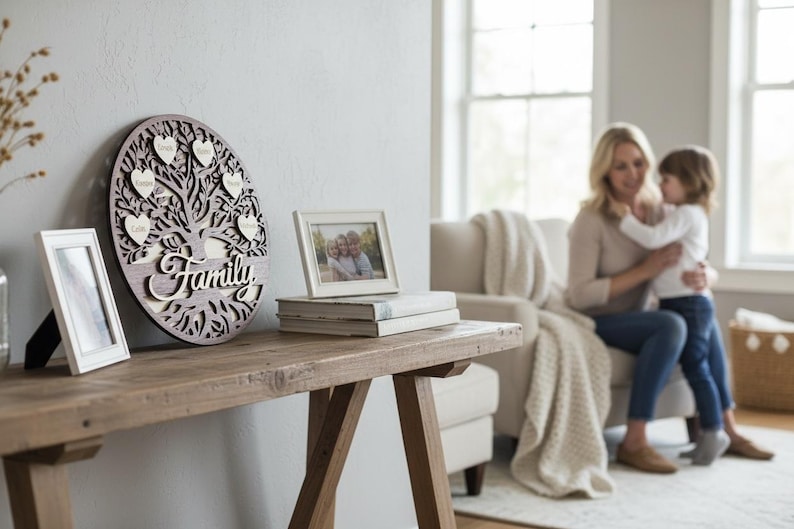 Personalized Family Tree Sign: Engraved Wood, Custom Names - Etsy UK