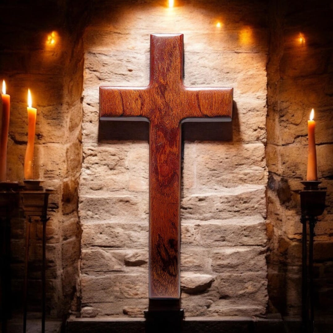 Handcrafted African Mahogany Cross Wall Art - Unique Crucifix Decor ...