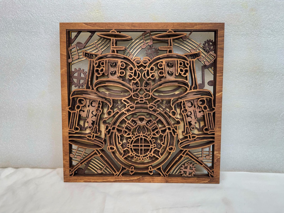 Multi-layer 3D Drum Kit Wall Art – Handcrafted Wooden Drum Set Decor - Etsy