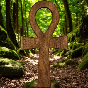 Handcrafted Walnut Ankh Wall Art - Unique Egyptian Symbol of Life Decor ...