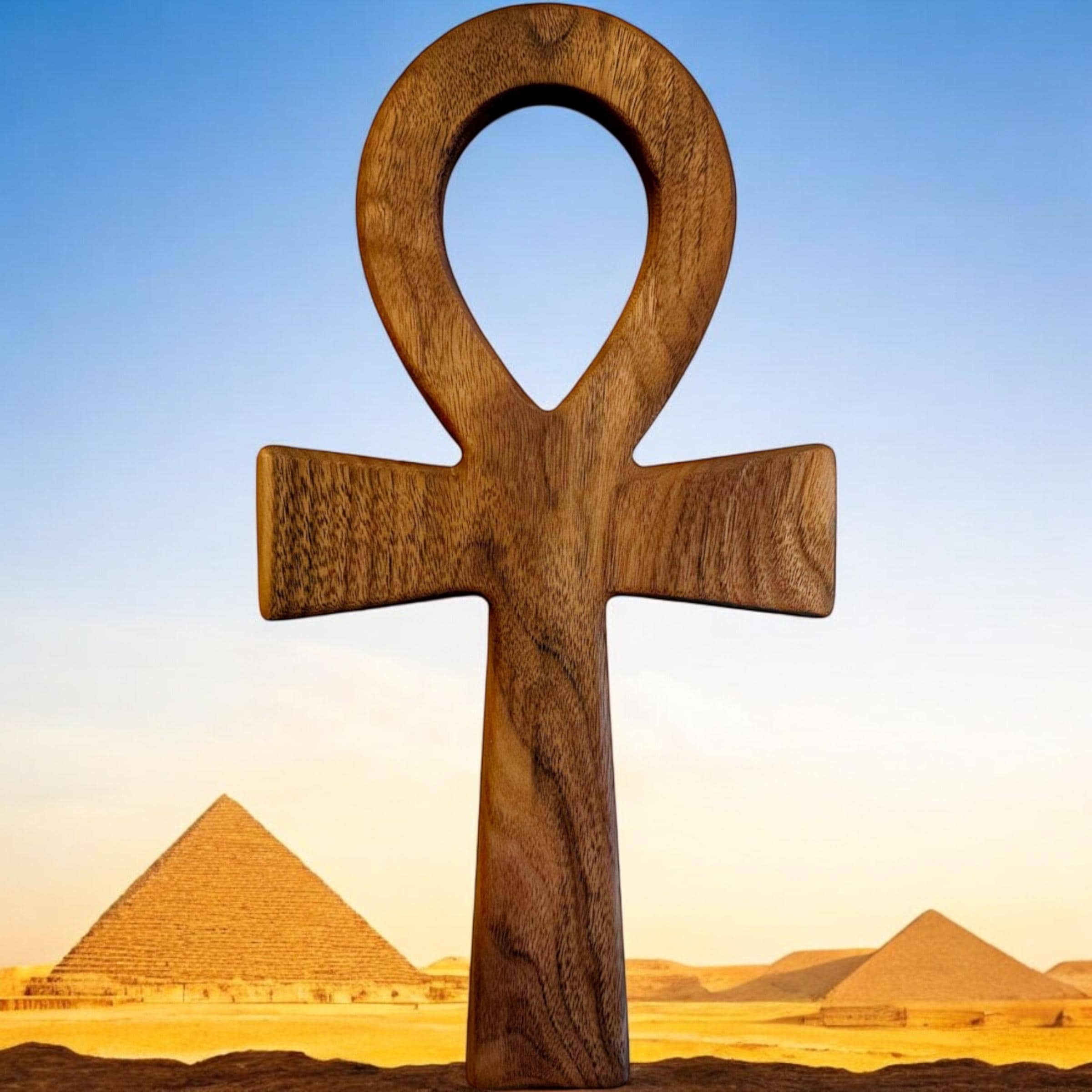 Handcrafted Walnut Ankh Wall Art - Unique Egyptian Symbol of Life Decor ...