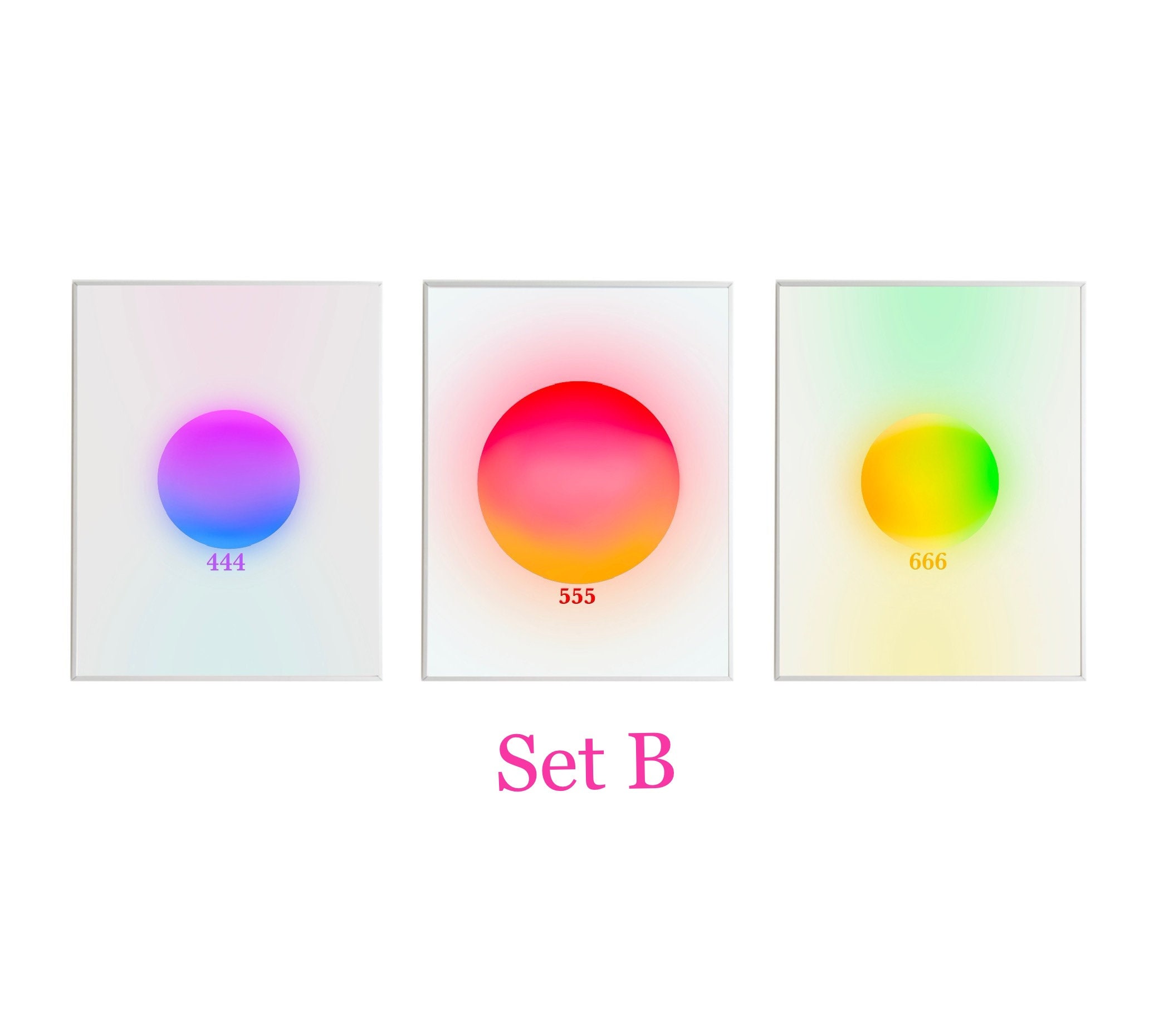 Angel Number Art Bundle Set of 3 Numerology Aura Poster Spiritual Gift ...
