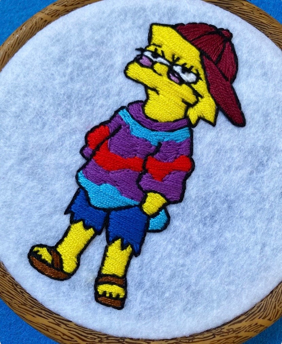 Cool Lisa Simpson Hand Embroidery Wall Hanging, Simpsons Embroidery - Etsy