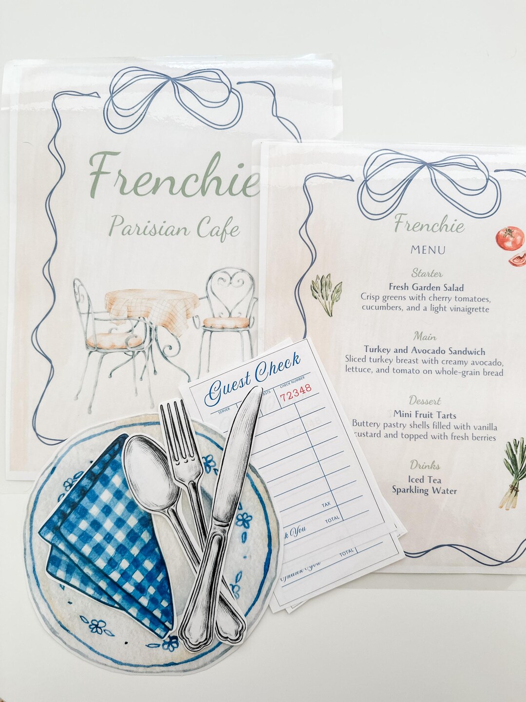 French Cafe Pretend Play- Print at Home - Etsy