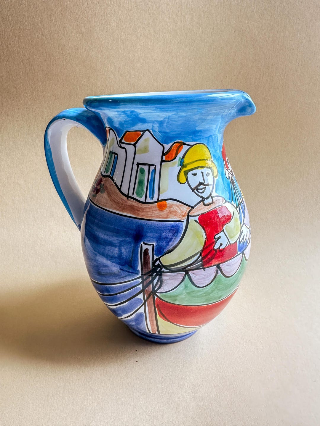La Musa Italian Painted Pitcher - Etsy