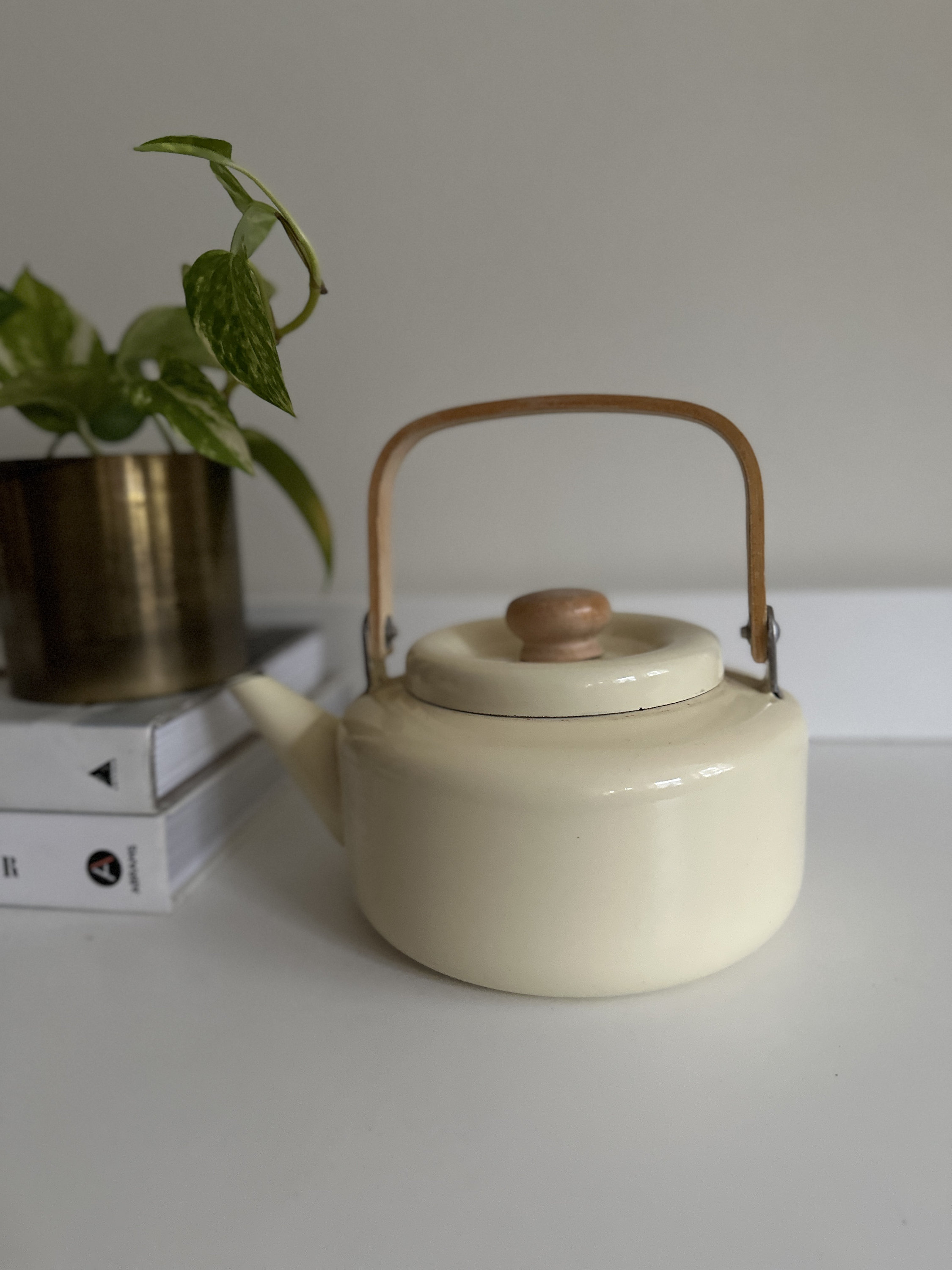 Vintage Enamel Cream Tea Pot - Etsy