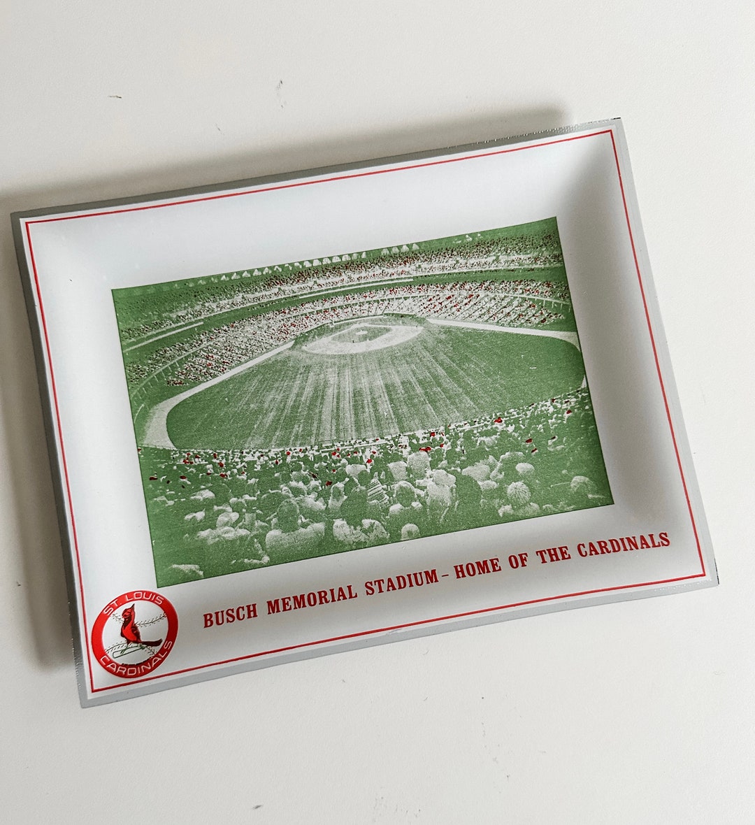 Vintage Busch Memorial Stadium, Home of the Cardinals Glass Plate - Etsy