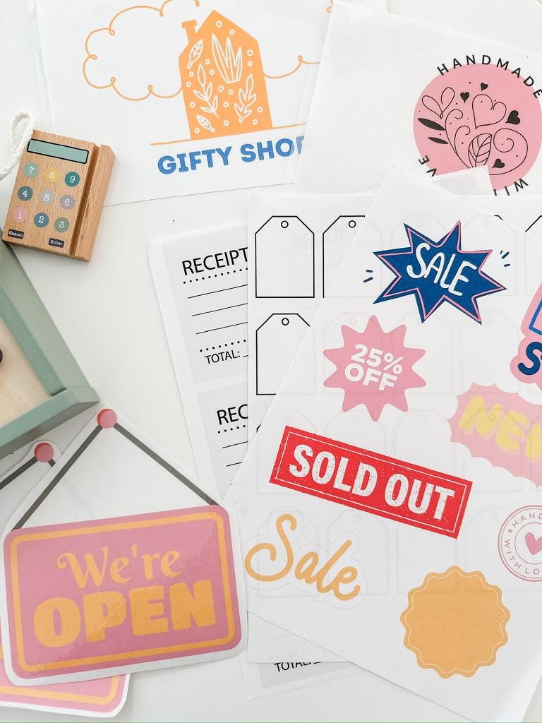 Shop/boutique Pretend Play Printable - Etsy
