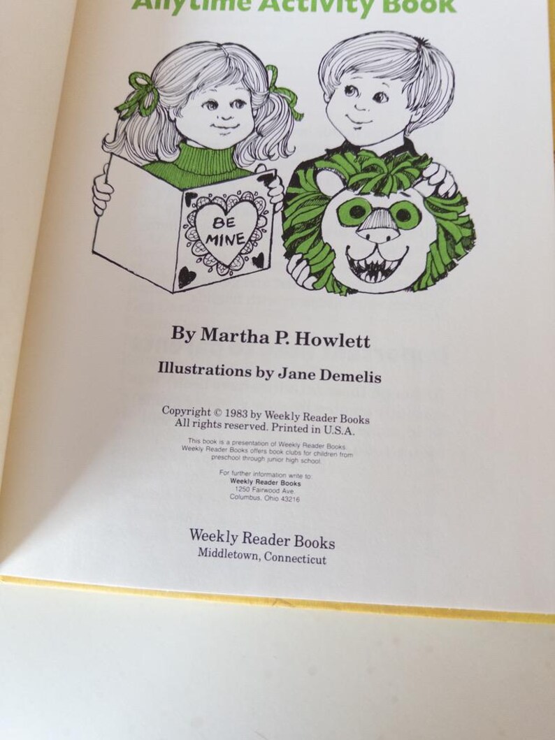 1983 Anytime Activity Book My Weekly Reader - Etsy