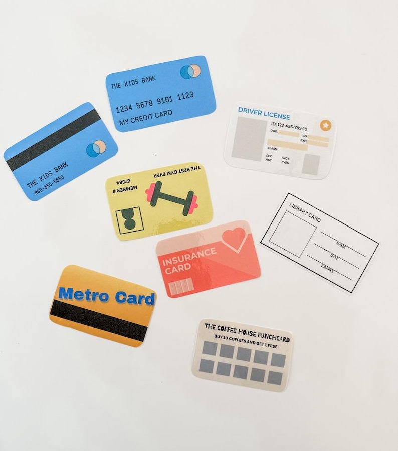 Wallet and Cards Pretend Play Printable - Etsy
