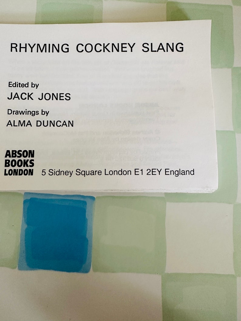 Vintage Rhyming Cockney Slang Mini Book - Etsy