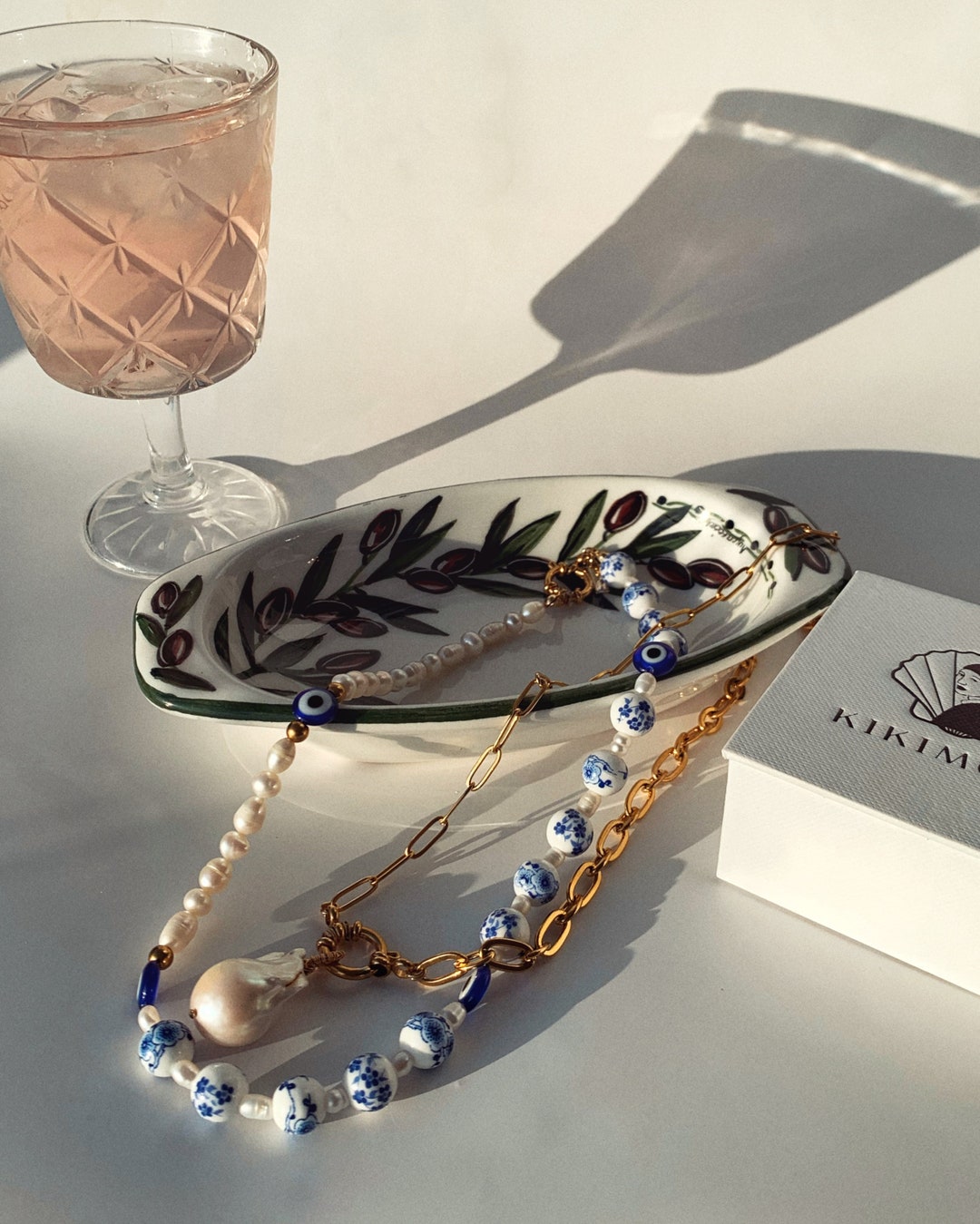 High Quality Porcelain Bead Pearl Necklace, Stainless Steel Clasp - Etsy