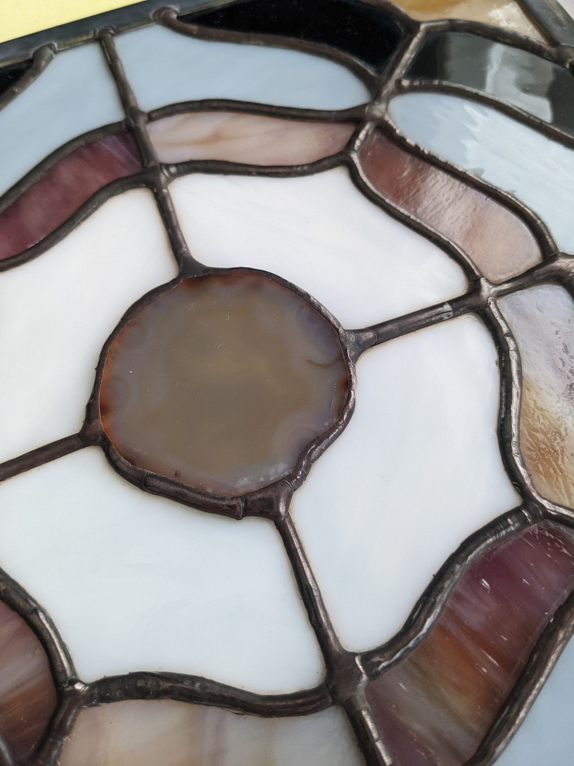 Natural Agate Stained Glass Window Panel Neutral Colors - Etsy