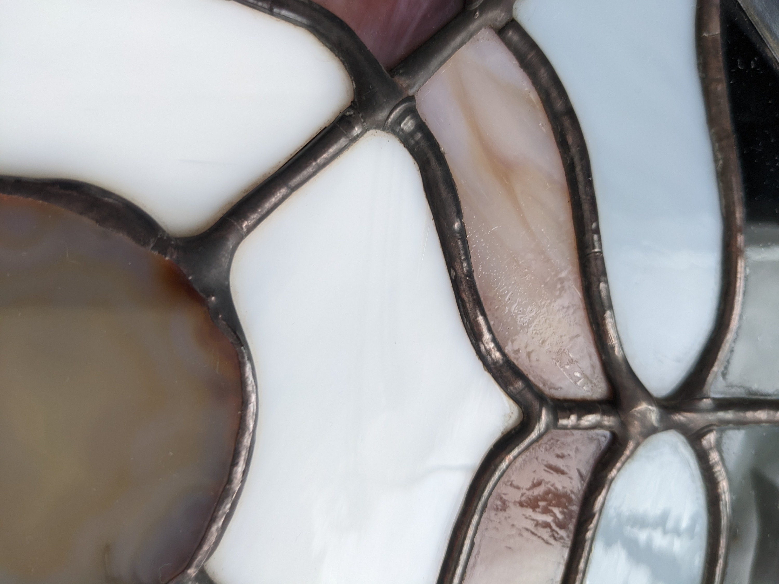 Natural Agate Stained Glass Window Panel Neutral Colors - Etsy