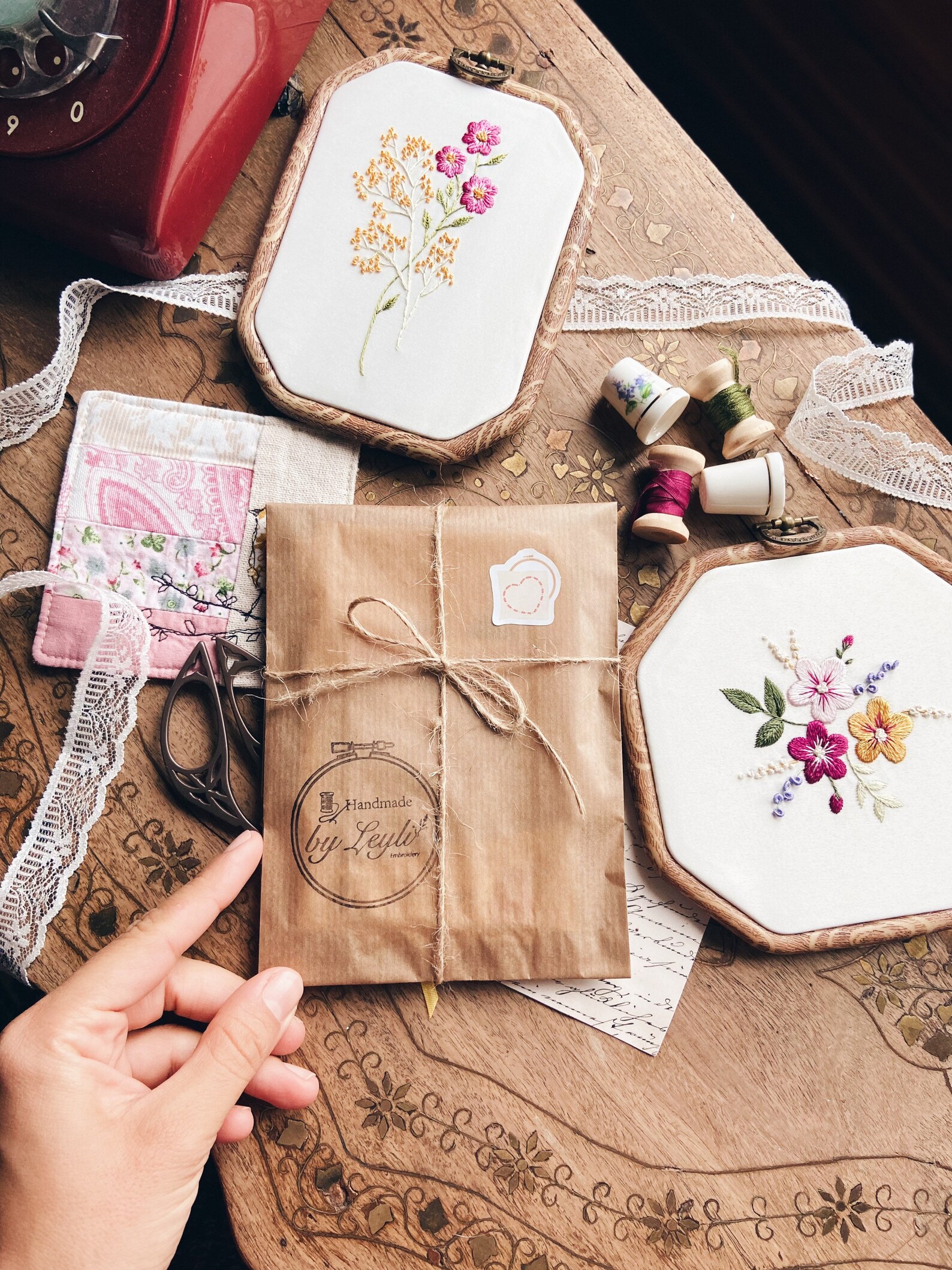Hand Embroidery Cotton Handkerchief, Personalized Gift, Bridesmaid Gift ...