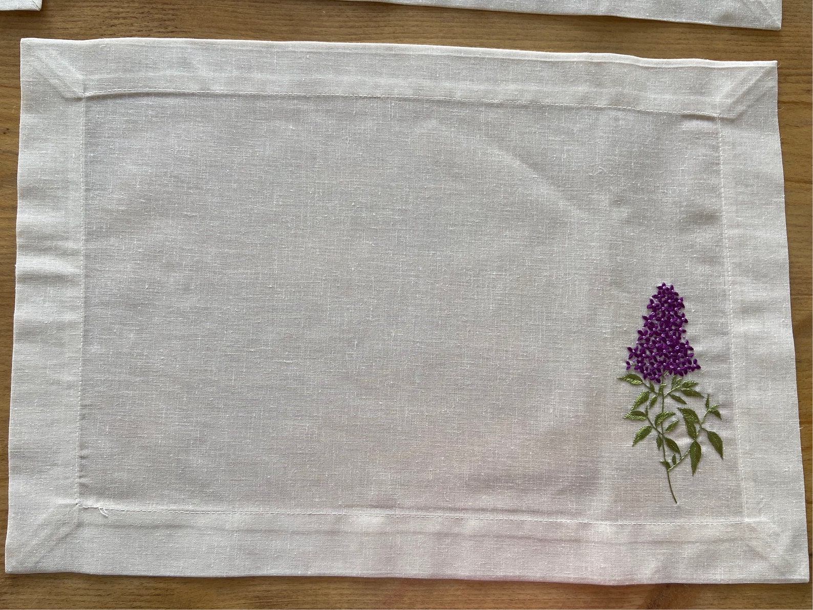 Set of 6 Hand Embroidered Floral Placemat Linen Placemat With - Etsy