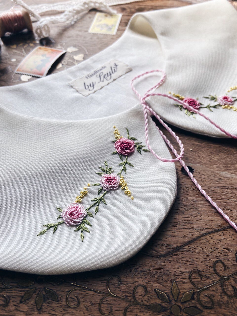 Handembroidered Collar , Elegant Embroidery Collar, Peter Pan Collar ...