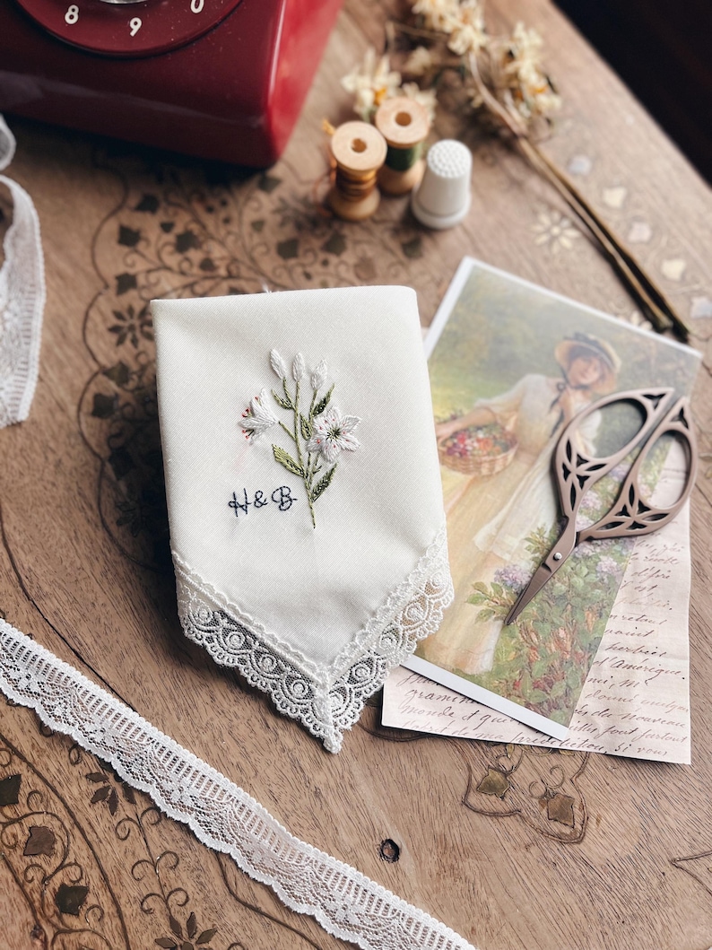 Personalized Mother of the Bride Handkerchief / Embroidered Wedding ...