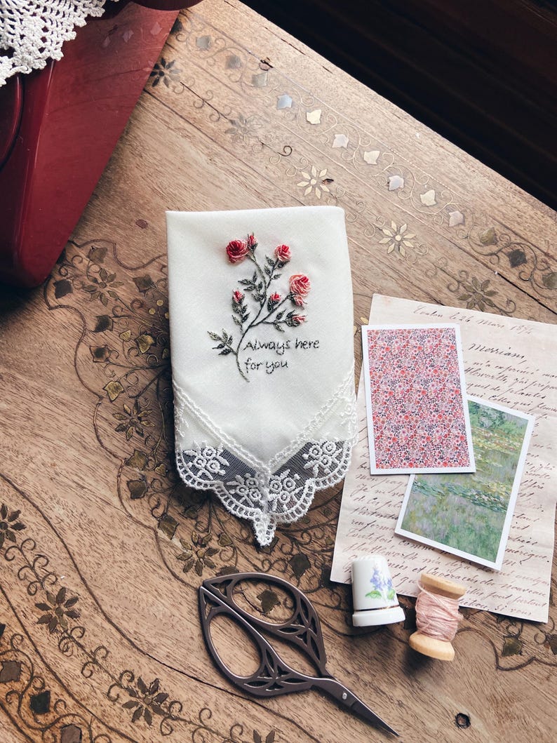 Personalized Embroidered Wedding Handkerchief, Bride Groom Initials ...