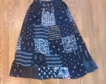 Long Patchwork Skirt - Boho Bohemian Hippie Style Skirt - Flowery Boho Prints - Etsy