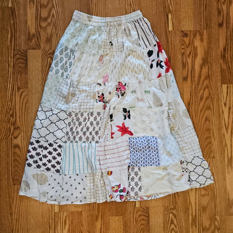 Long Patchwork Skirt - Etsy