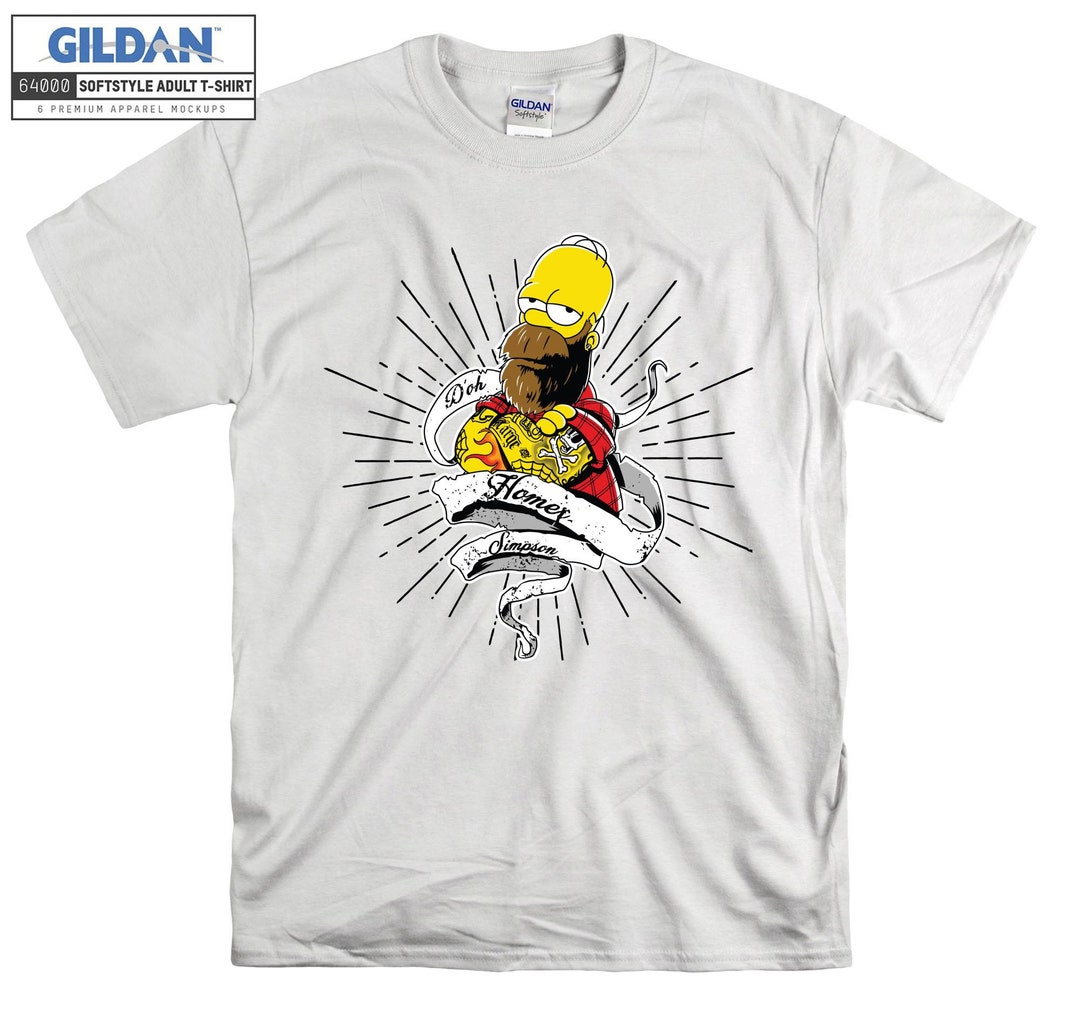 The Simpson Homer Simpson Beard Cartoon Funny T Shirt Hoodie - Etsy