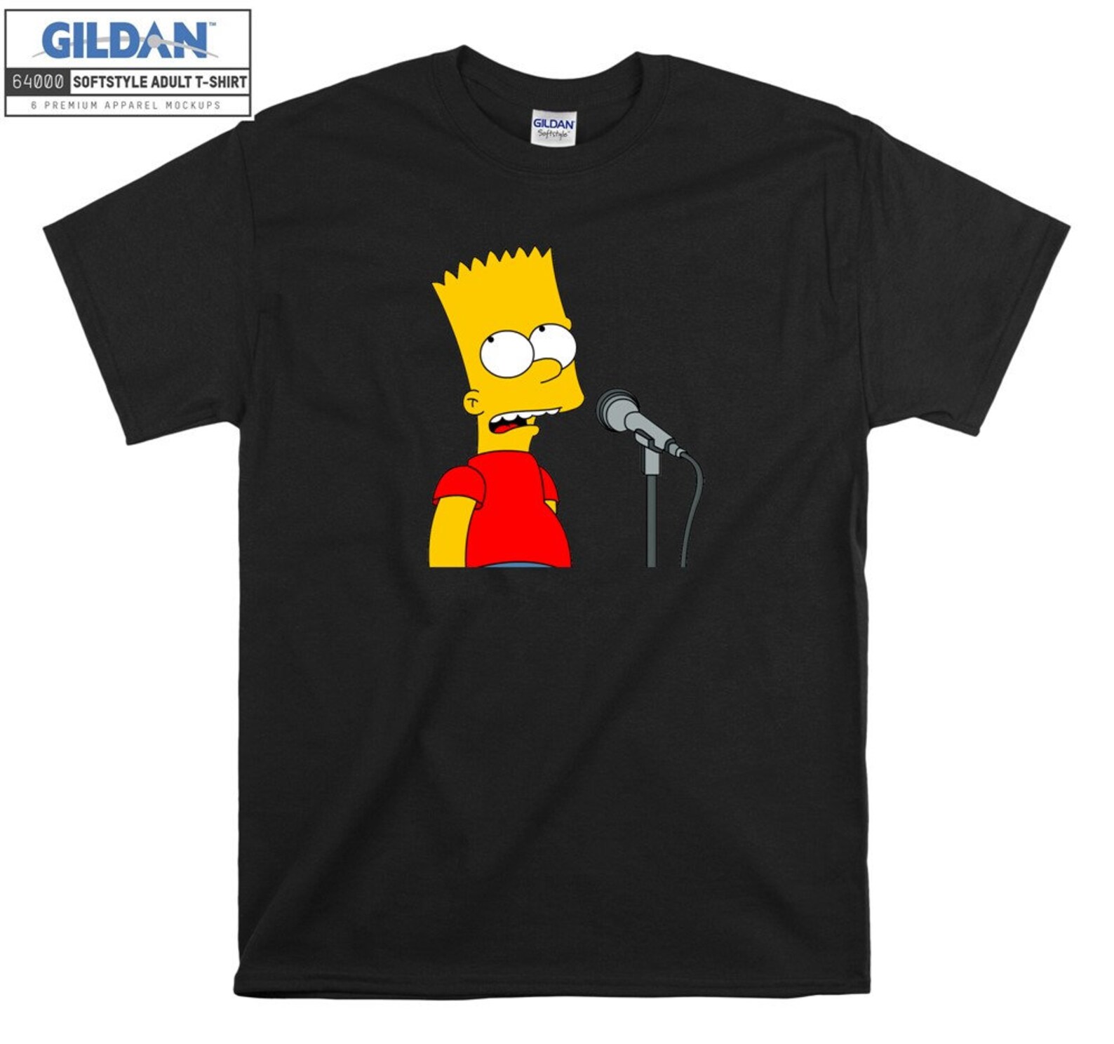 The Simpsons Bart Simpson Microphone T Shirt Art Cartoon - Etsy Ireland