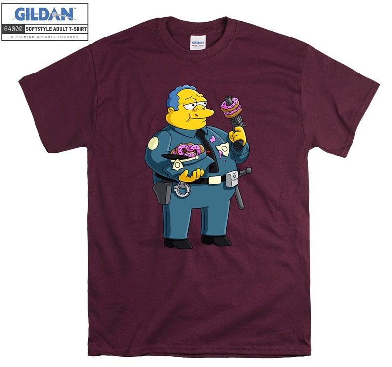 The Simpsons Clancy Wiggum Donuts Weapon T Shirt Art Cartoon - Etsy