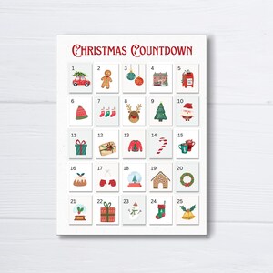 Printable Advent Calendar, Christmas Countdown, Advent Kids Activities ...