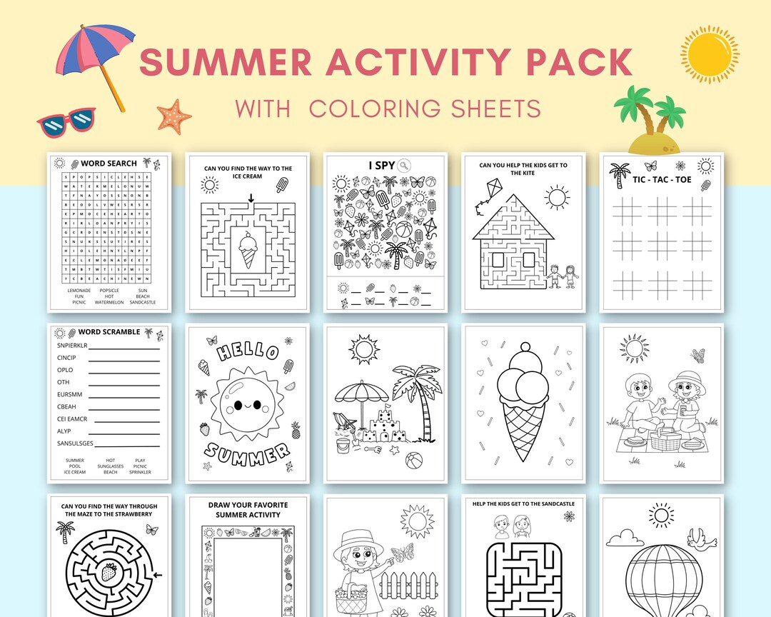 Summer Activities Summer Printables Summer Games Summer - Etsy