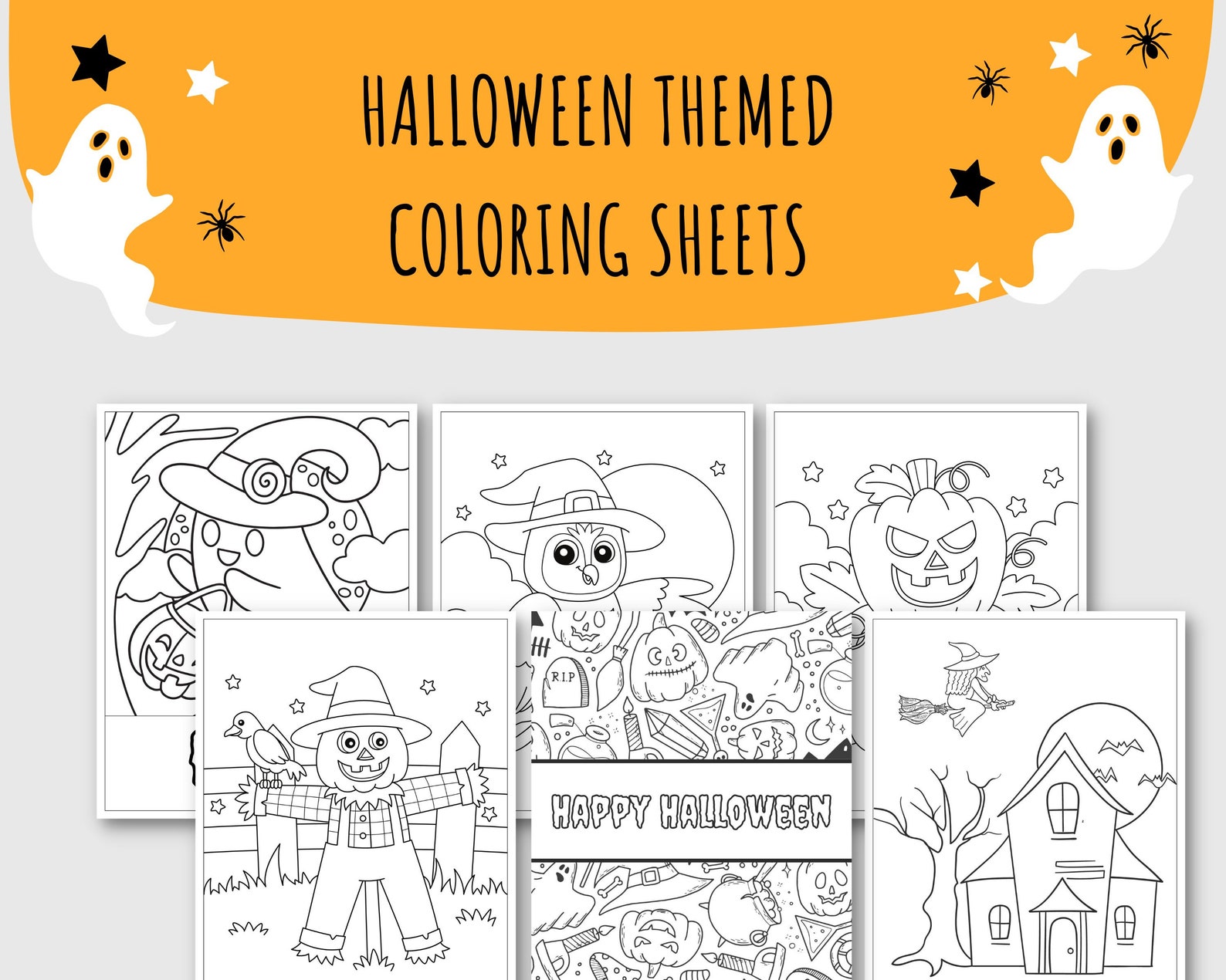 Halloween Activity Printable Halloween Coloring Halloween - Etsy
