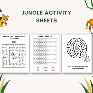 Jungle Safari Activity, Jungle Safari Coloring, Wild Animal Printable ...