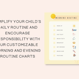 Morning Routine Chart, Editable Routine Charts, Evening Routine Chart ...