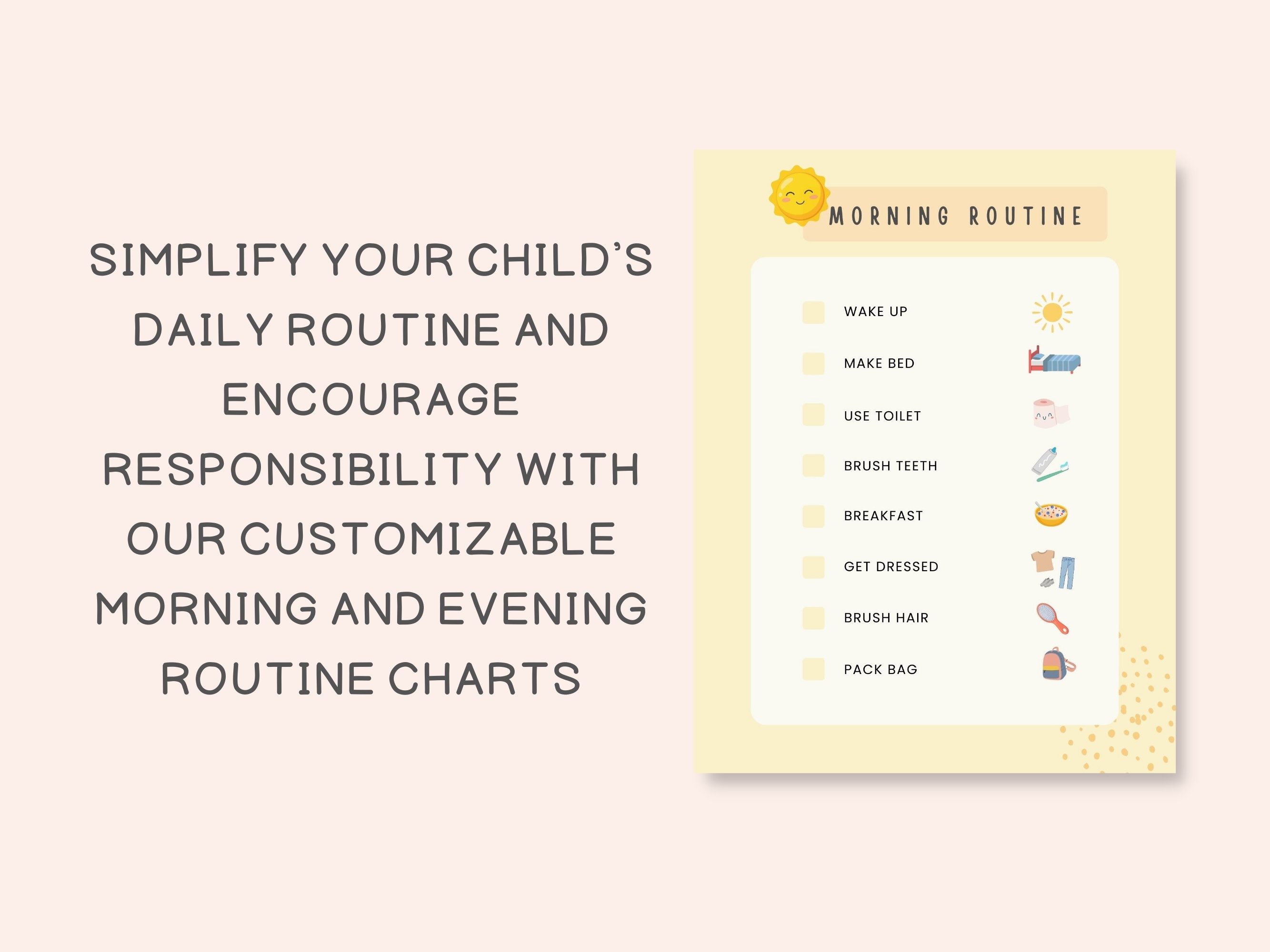 Morning Routine Chart, Editable Routine Charts, Evening Routine Chart ...