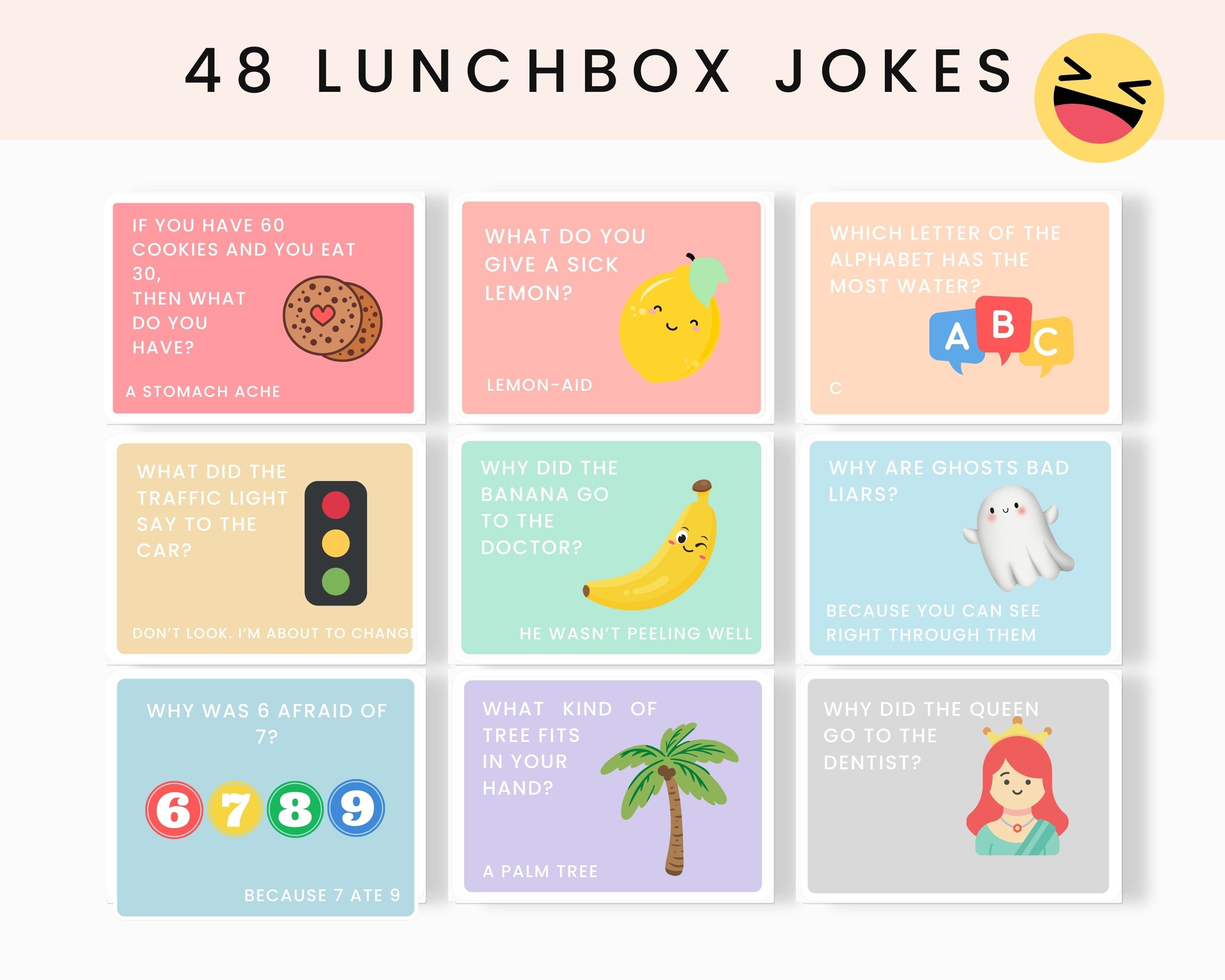 Lunchbox Jokes Printable Lunch Box Notes Jokes for Kids - Etsy